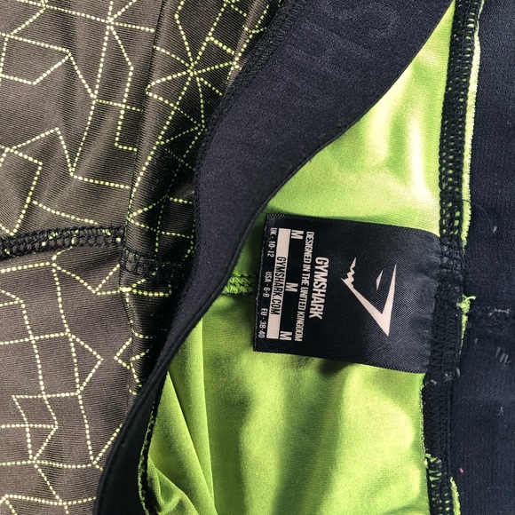 Gymshark | Pants & Jumpsuits | Gymshark Black And Neon Green Leggings ...